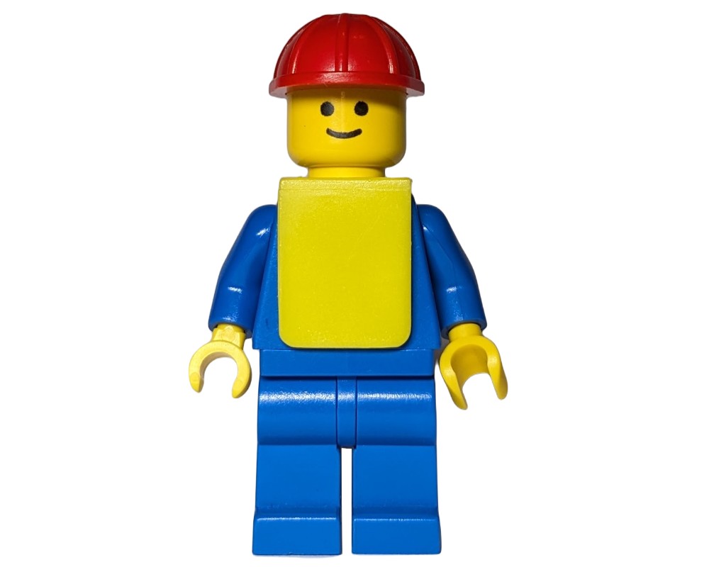LEGO Set fig-005114 Man - Blue Torso, Blue Legs, Red Helmet, Yellow ...