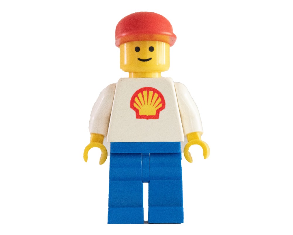 LEGO Set fig-005115 Shell - White Torso with Logo, Blue Legs, Red Cap ...