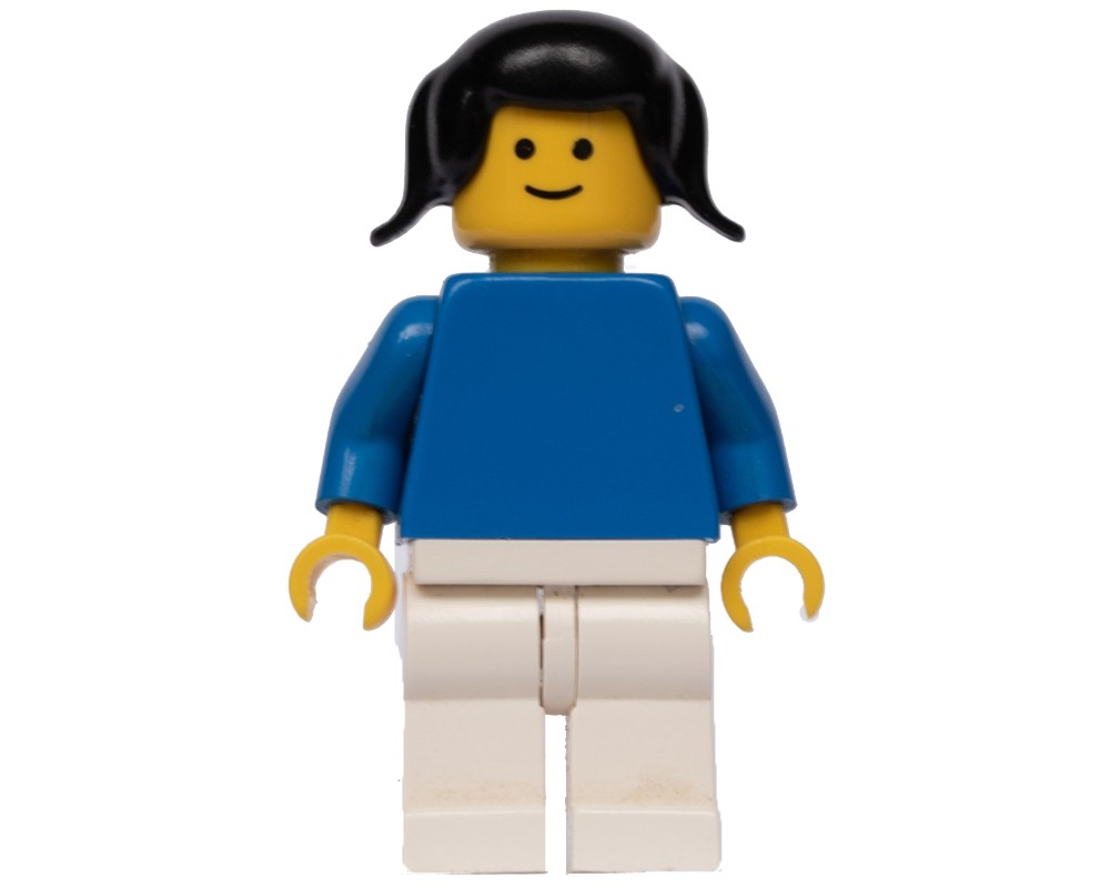 LEGO Set fig-005119 Woman - Blue Torso, White Legs, Black tails ...