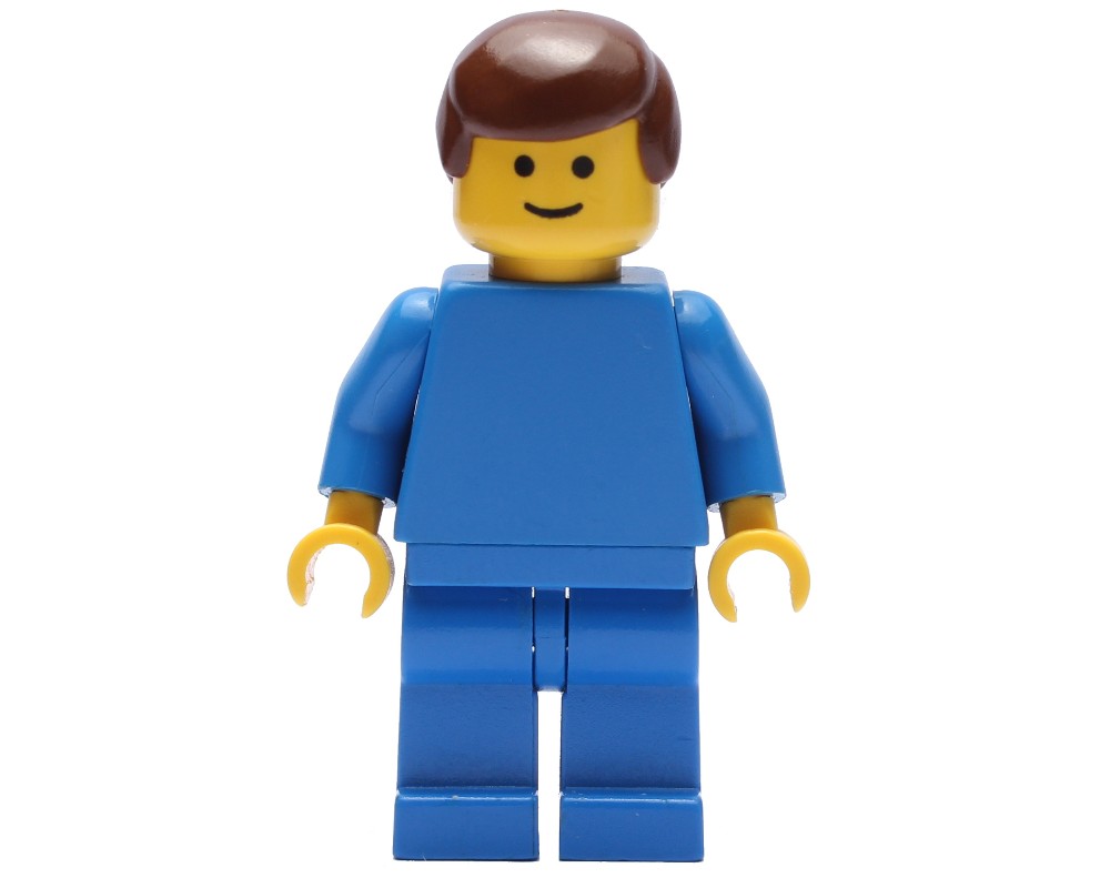 LEGO Set fig-005121 Man - Blue Torso, Blue Legs, Brown Hair ...