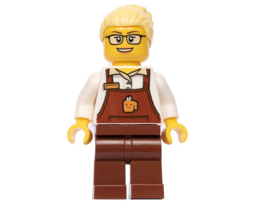LEGO Set fig-005129 Barista, Woman, White Torso, Reddish Brown Apron ...