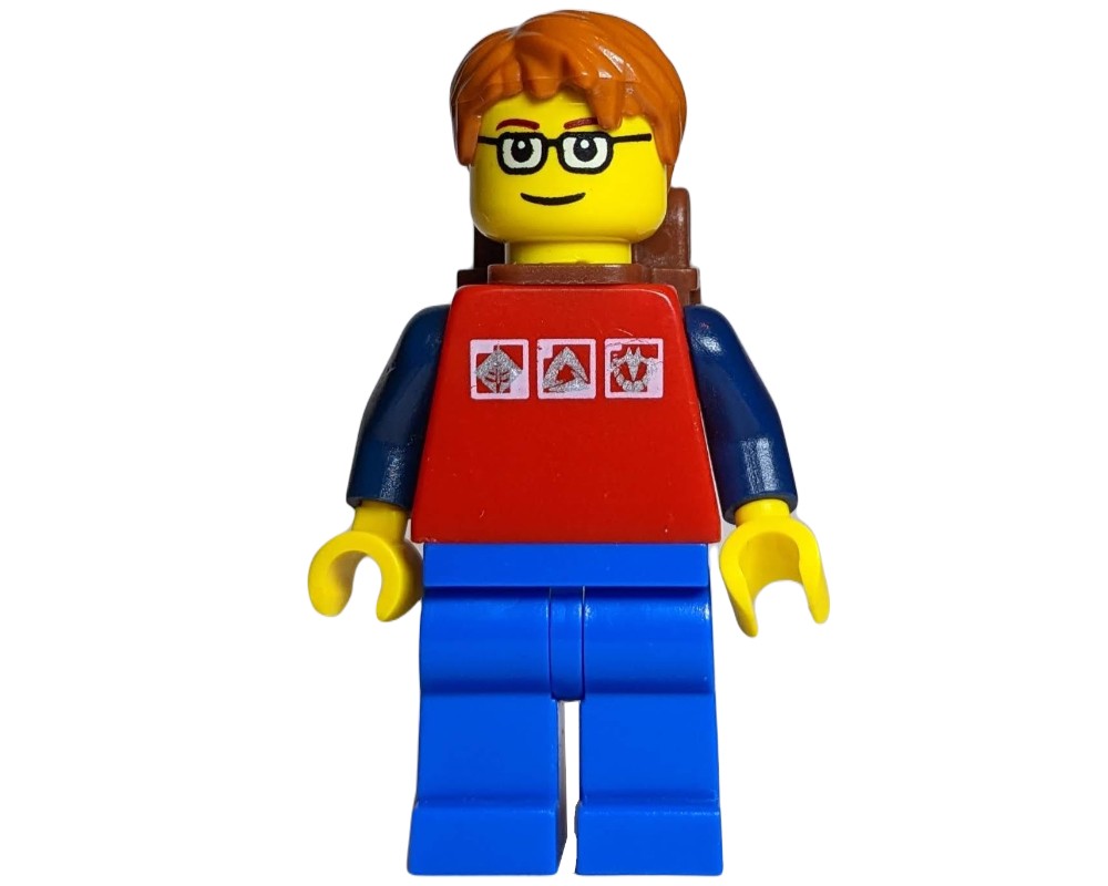 LEGO Set fig-005133 Man - Red Torso, Blue Legs, Backpack | Rebrickable ...