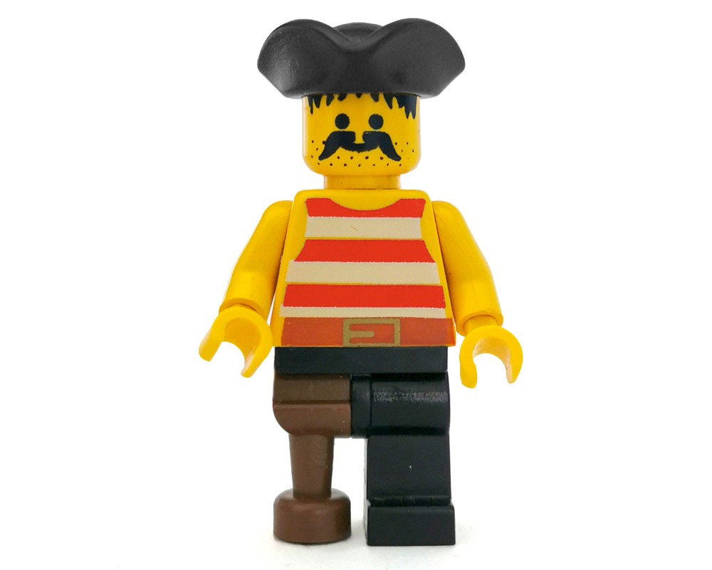 LEGO Set fig-005148 Pirate - Red Stripes, Peg Leg, Black Tricorne ...
