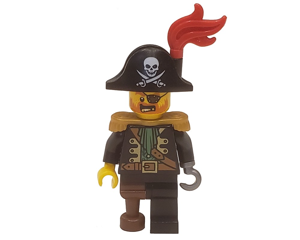 LEGO Set fig-005257 Pirate - Captain, Flat Silver Hook, Red Plume ...