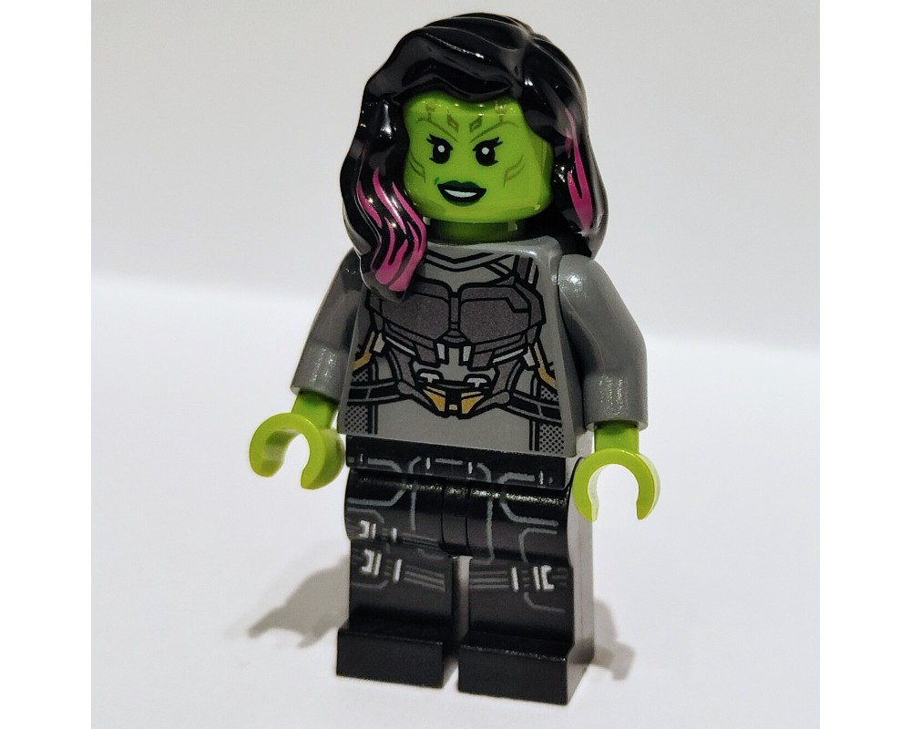 LEGO Set fig-005390 Gamora in Dark Bluish Gray and Silver Outfit ...