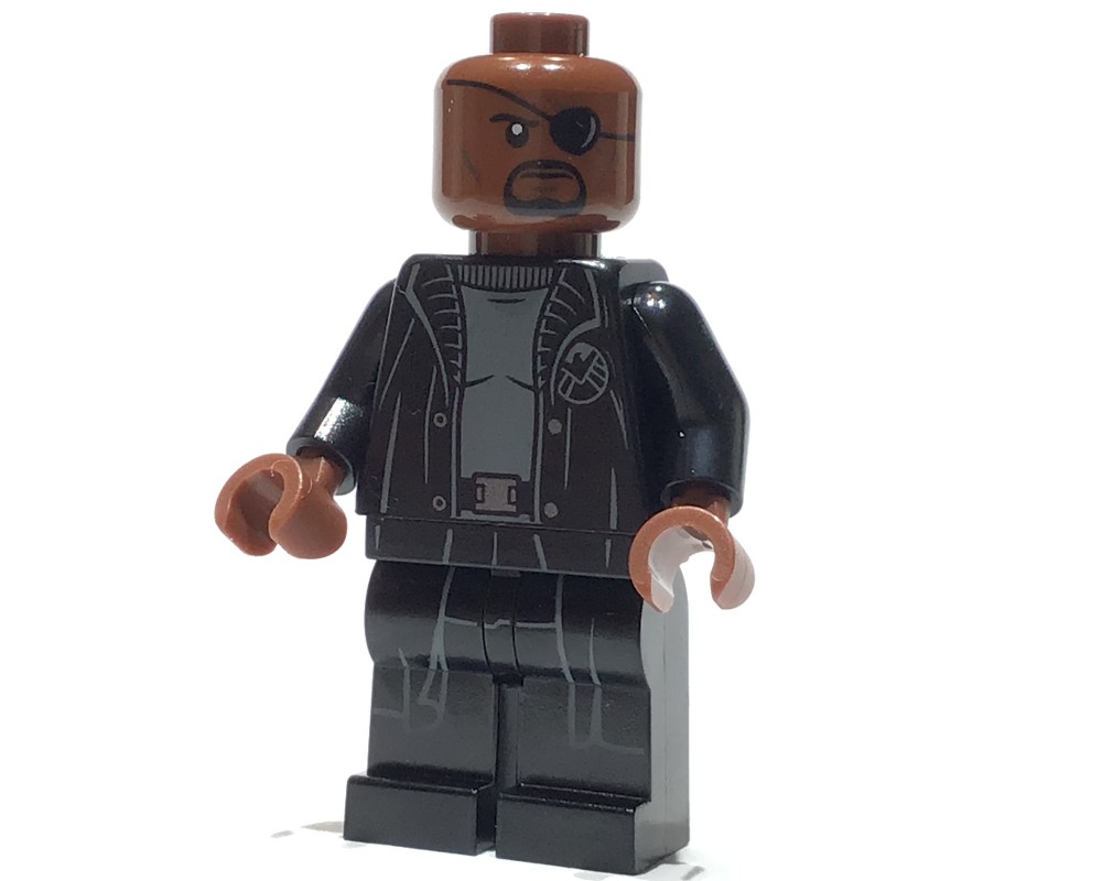 LEGO Set fig-005575 Nick Fury in Long Black Coat Over Gray Sweater ...
