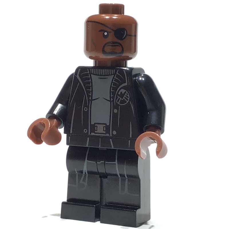 LEGO Set fig-005575 Nick Fury in Long Black Coat Over Gray Sweater ...