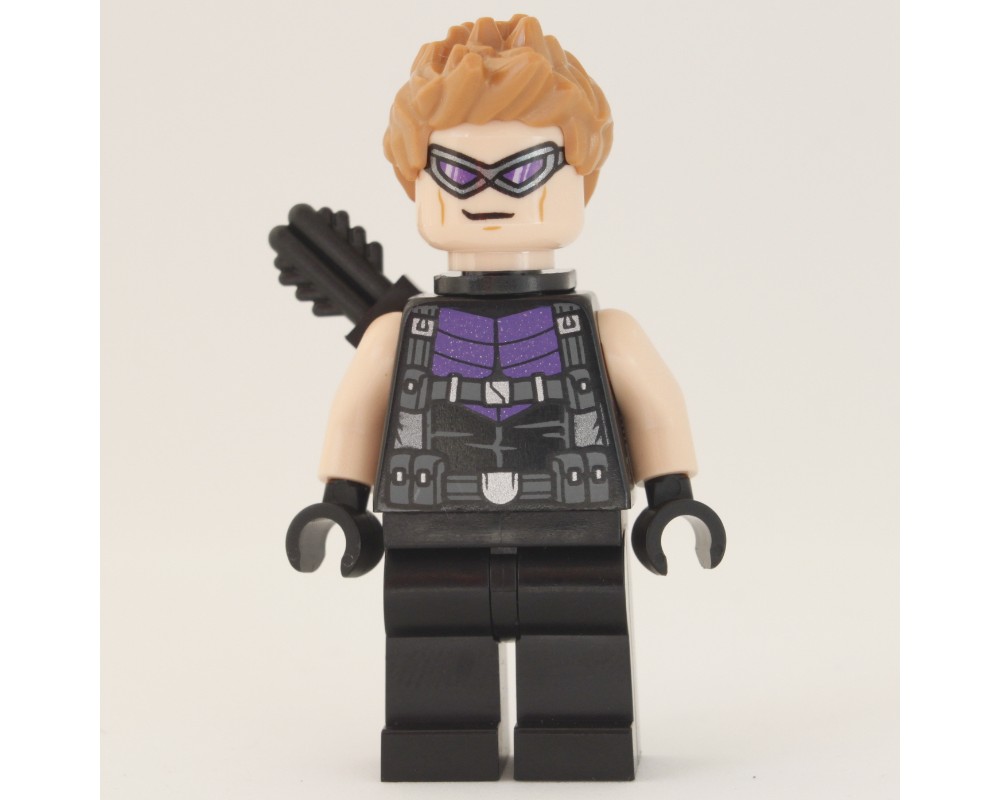 LEGO Set fig-005605 Hawkeye in Black and Dark Purple Outfit with Dark ...