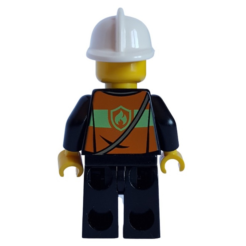 LEGO Set fig-005874 Fireman with Reflective Stripe Vest with Pockets ...