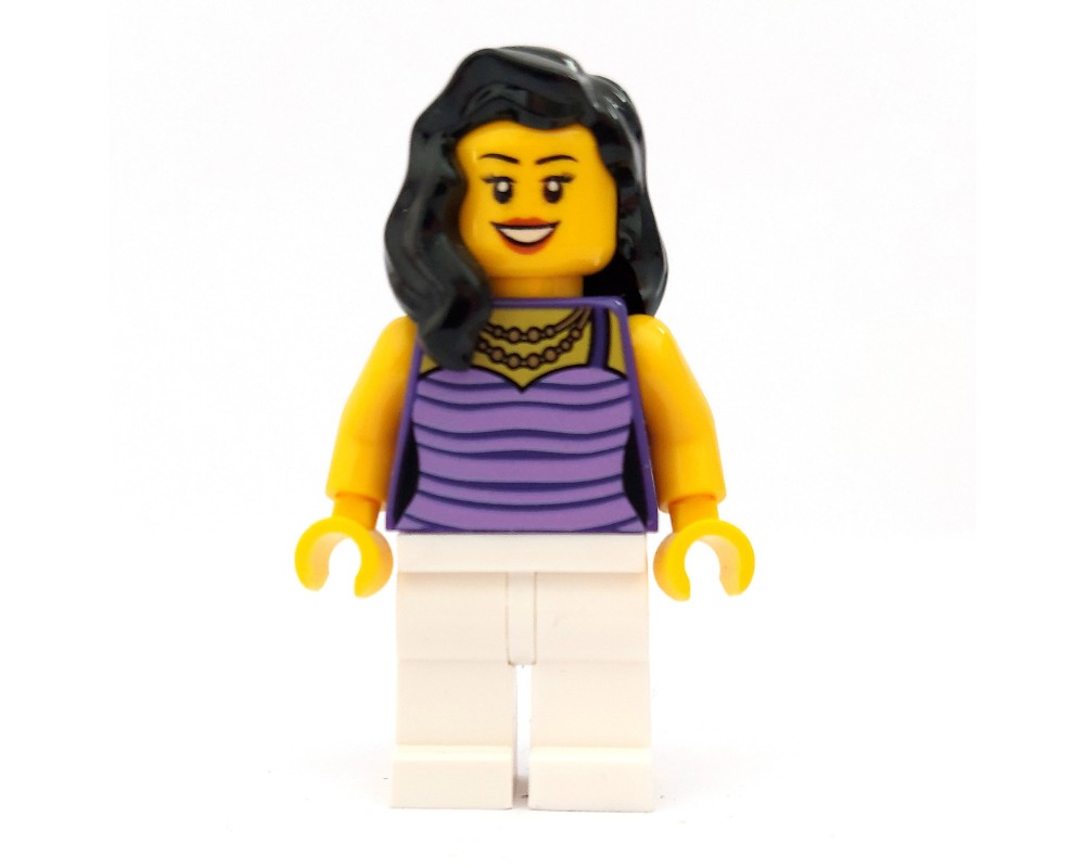 LEGO Set fig-005884 Mom in Dark Purple and Medium Lavender Striped Top ...