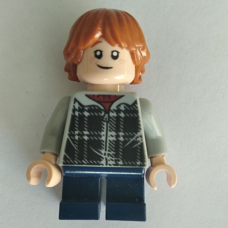 LEGO Set fig-006183 Ron Weasley, Light Bluish Gray Plaid Jacket with ...