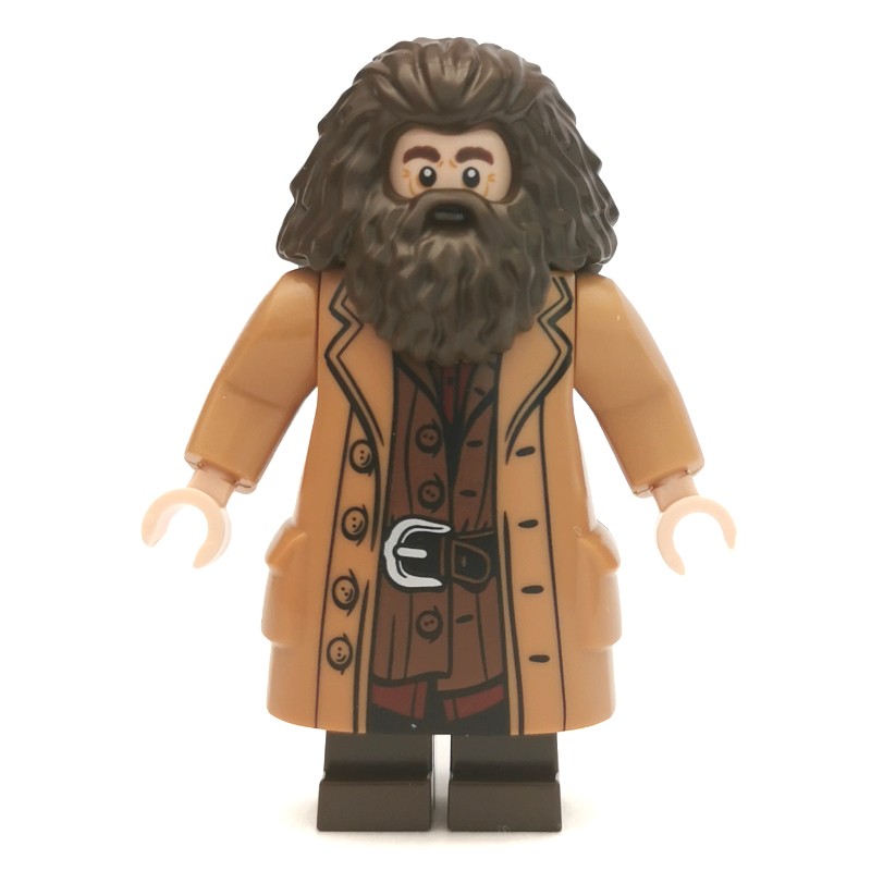 LEGO Set fig-006189 Rubeus Hagrid, Medium Nougat Overcoat, Arms with ...