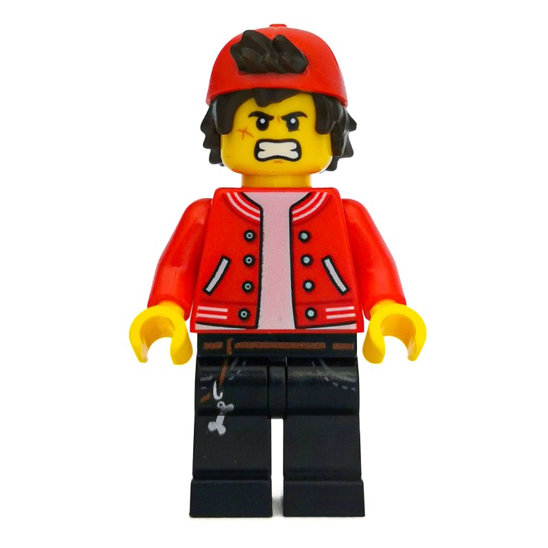 LEGO Set fig-006354 Jack Davids, Red Jacket with Backwards Red Cap ...
