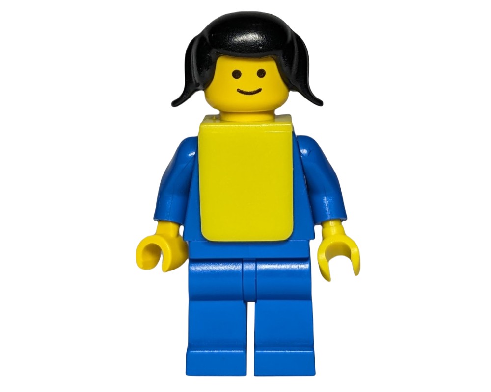 LEGO Set fig-006379 Female, Plain Blue Torso and Legs, Black Pigtails ...