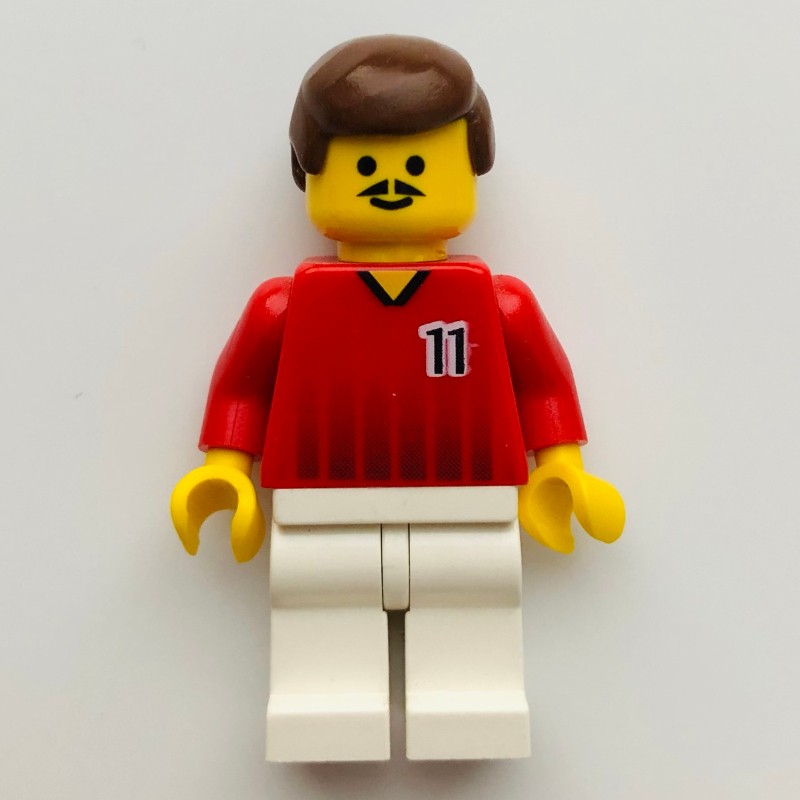 LEGO Set fig-006410 Soccer Player Red Torso, White Legs, #11 ...
