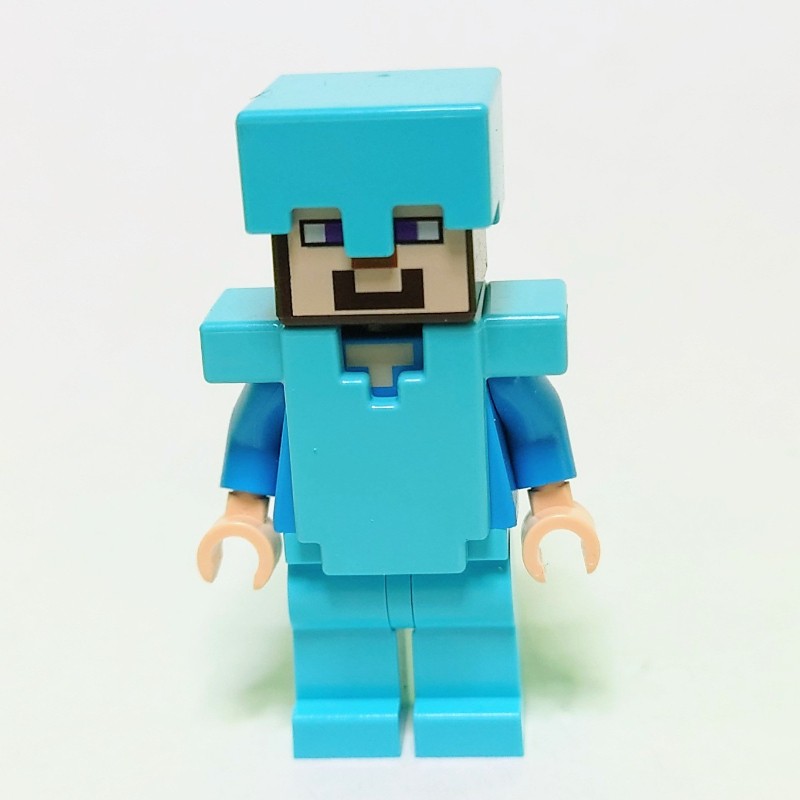 LEGO Set fig-006483 Steve in Medium Azure Helmet and Armor ...