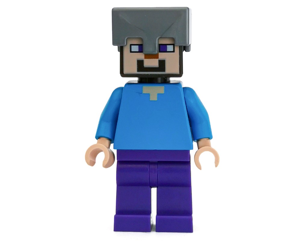 LEGO Set fig-006492 Steve in Flat Silver Helmet | Rebrickable - Build ...