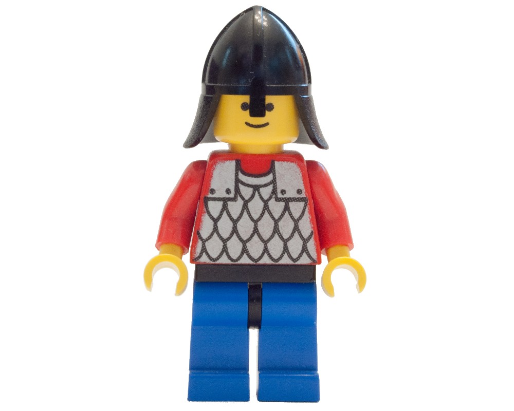 LEGO Set fig-006730 Knight (Scale Mail on Red) - Red Arms, Blue Legs ...