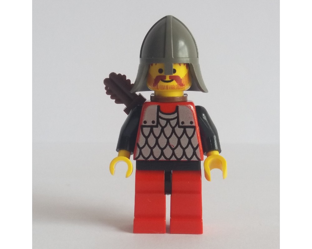 LEGO Set fig-006734 Archer (Scale Mail on Red) - Black Arms, Red Legs ...