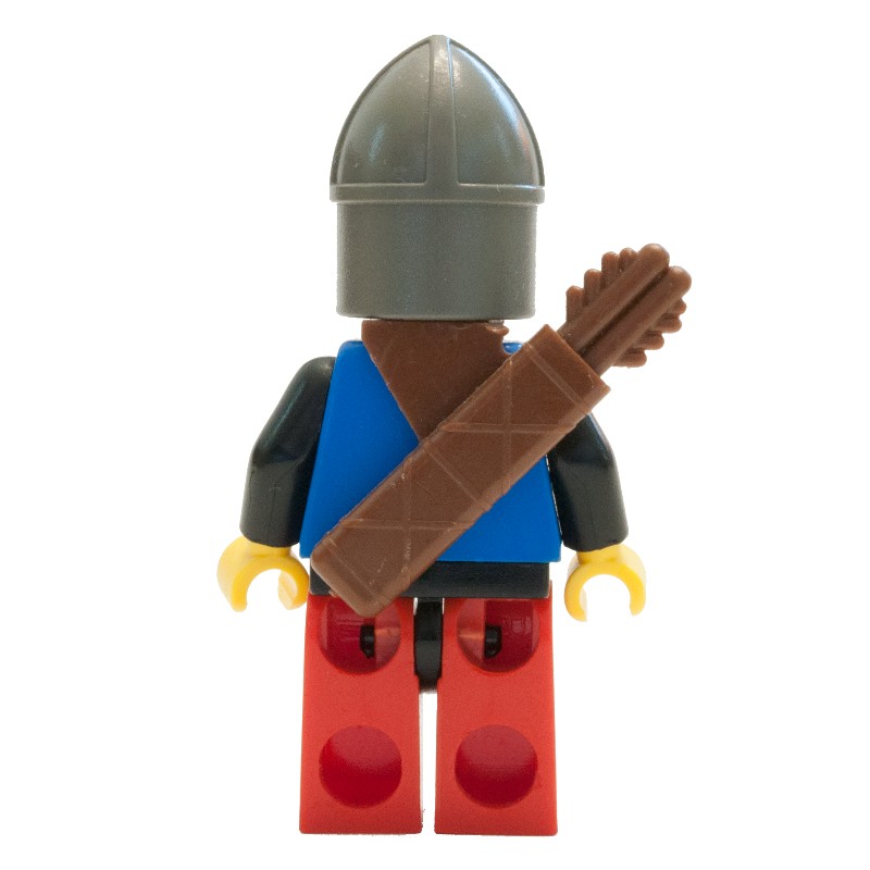 LEGO Set fig-006737 Archer (Scale Mail on Blue) - Black Arms, Red Legs ...
