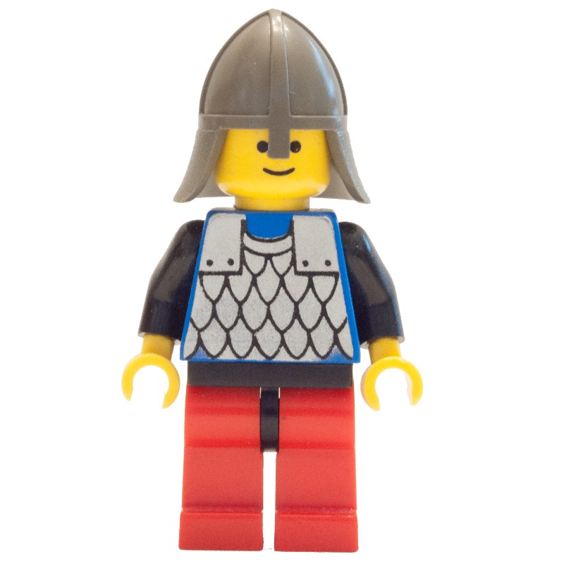 LEGO Set fig-006739 Knight (Scale Mail on Blue) - Black Arms, Red Legs ...