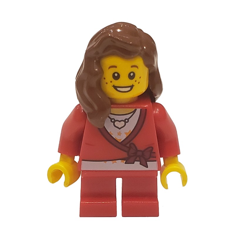 LEGO Set fig-006794 Girl, Cardigan Tied with Bow, Necklace, Short Red ...