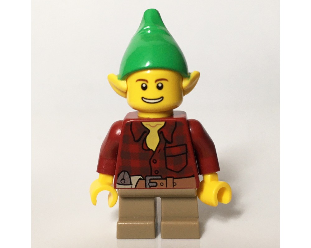 LEGO Set fig-006806 Elf, Dark Red Flannel Shirt, Bright Green Hat ...