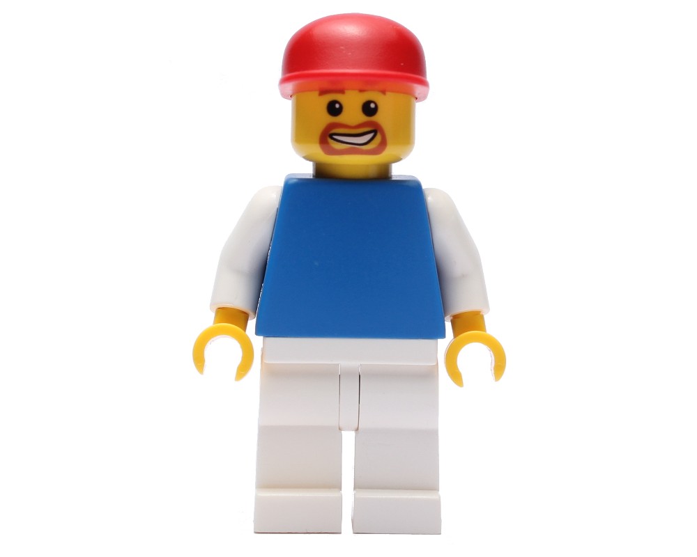 LEGO Set fig-007120 Man - Blue Torso, White Arms, White Legs, Red Cap ...
