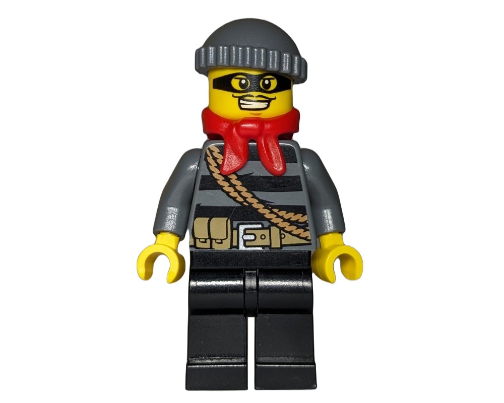 LEGO Set fig-007156 Robber, Striped Sweater with Rope and Belt, Black ...