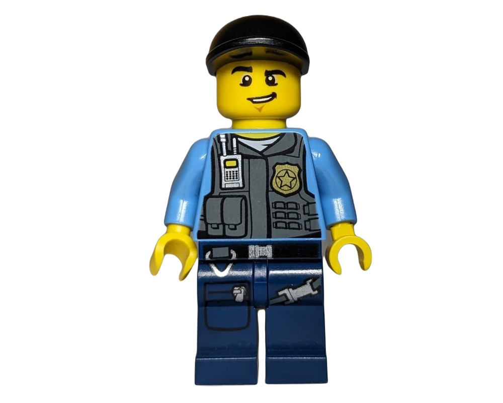 LEGO Set fig-007157 Policeman, Vest with Badge, Pockets, and Radio ...