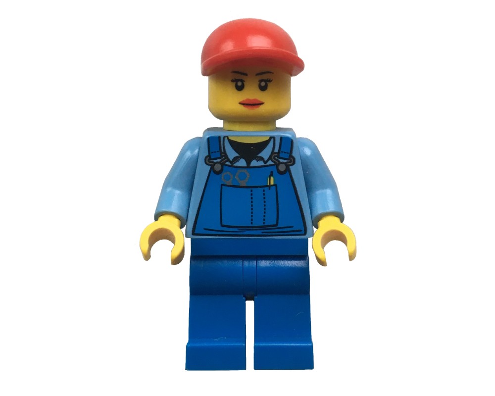LEGO Set fig-007240 Woman, Blue Overalls, Red Cap | Rebrickable - Build ...