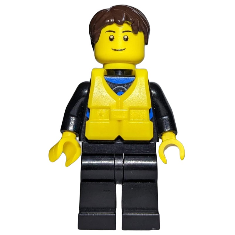 LEGO Set fig-007255 Man, Black Wetsuit, Yellow Life Vest | Rebrickable ...