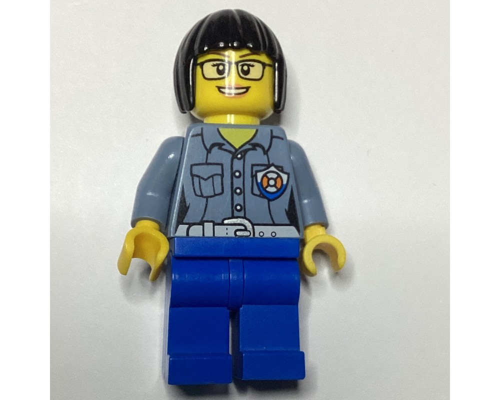 LEGO Set fig-007269 Coast Guard, Woman, Sand Blue Shirt with Badge ...
