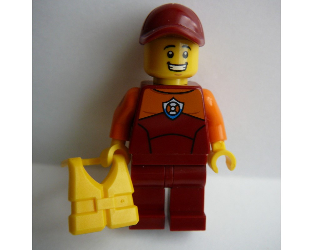LEGO Set fig-007270 Coast Guard, Dark Red Wetsuit, Dark Red Cap, Yellow ...