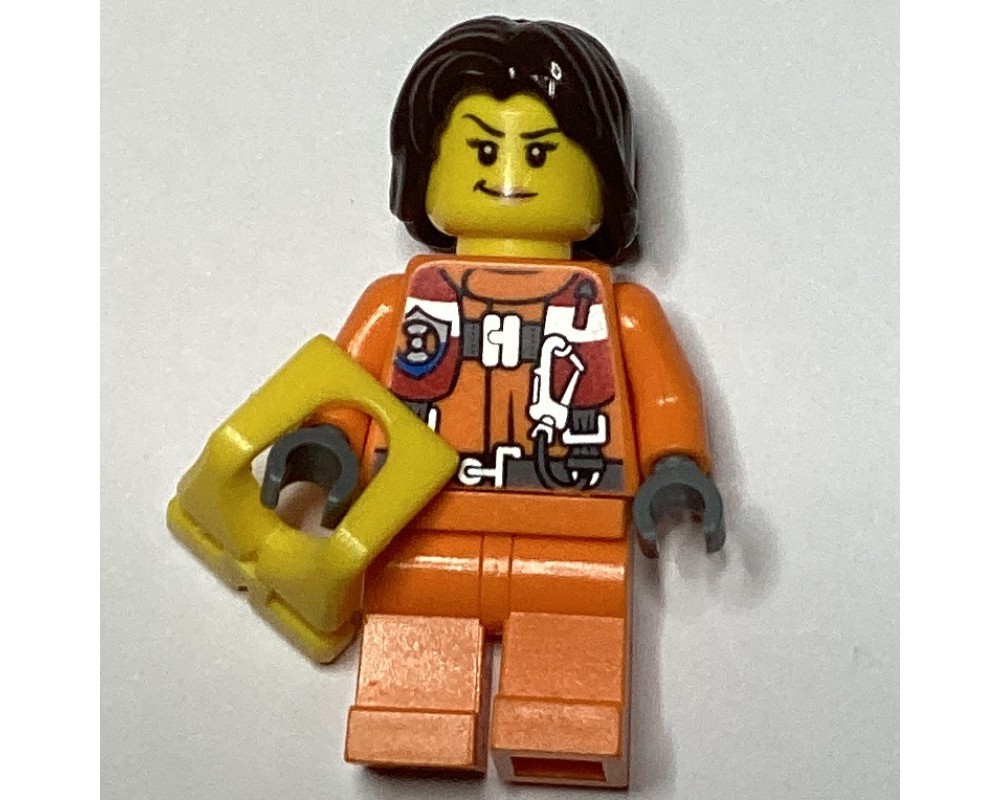LEGO Set fig-007271 Coast Guard, Woman, Orange Jumpsuit, Yellow Life ...