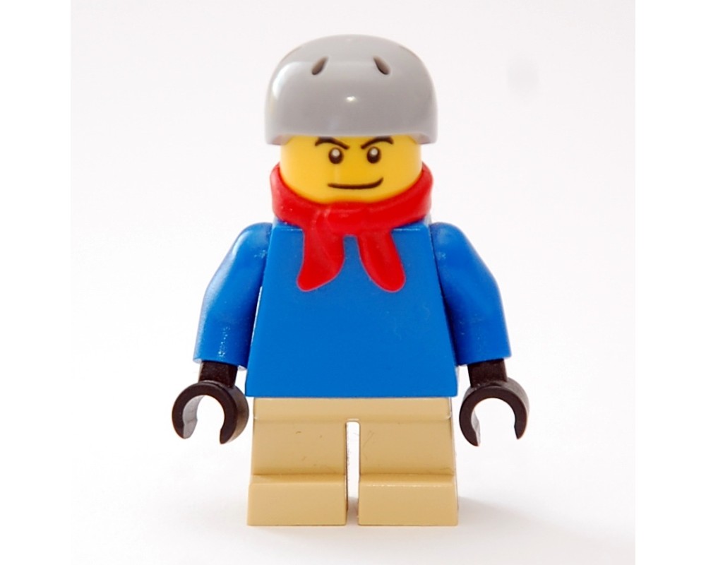LEGO Set fig-007329 Boy, Plain Blue Torso, Short Tan Legs, Red Scarf ...