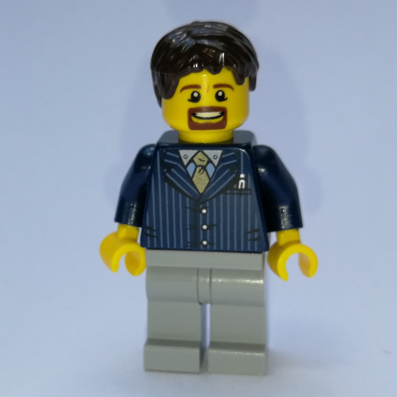 LEGO Set fig-007339 Man, Dark Blue Pinstripe Suit with Gold Tie, Dark ...
