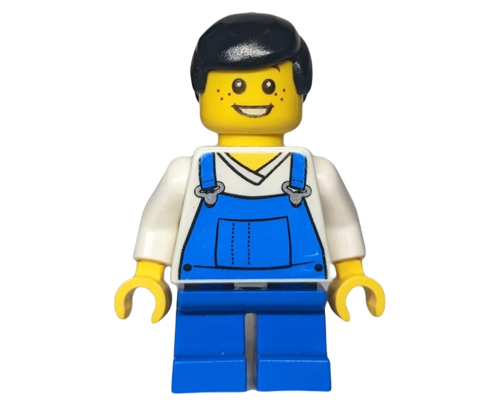 LEGO Set fig-007378 Boy, Blue Overalls, Short Blue Legs | Rebrickable ...