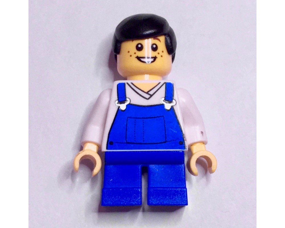 LEGO Set fig-007378 Boy, Blue Overalls, Short Blue Legs (2011 Seasonal ...