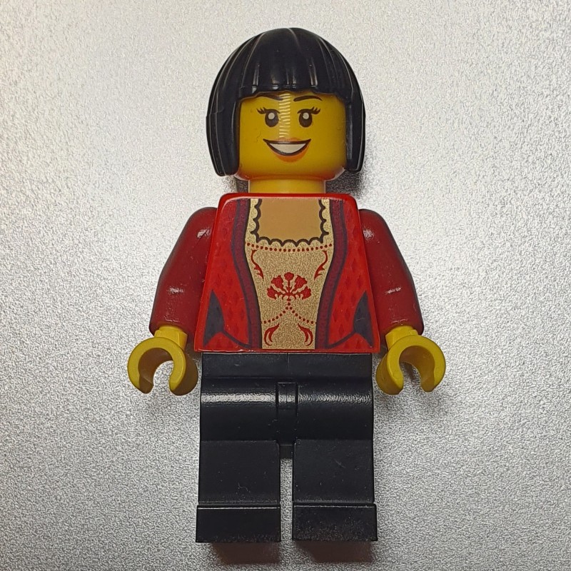 LEGO Set fig-007385 Woman, Corset, Black Legs, Black Hair | Rebrickable ...
