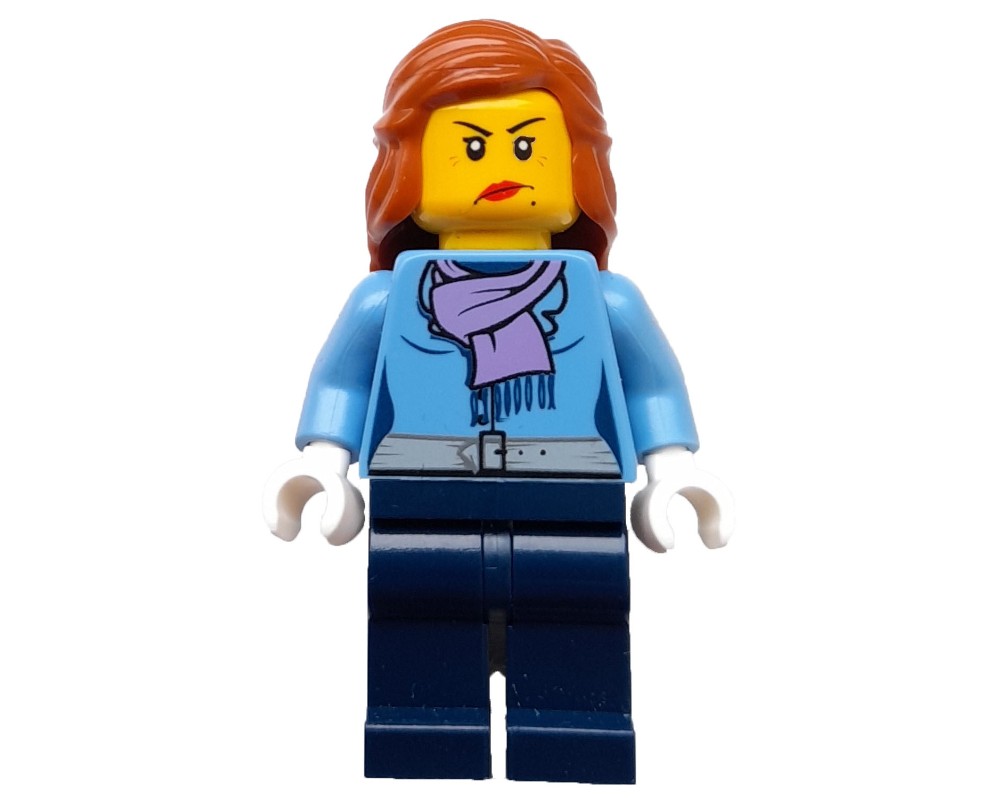 LEGO Set fig-007393 Woman, Medium Blue Jacket with Medium Lavender ...