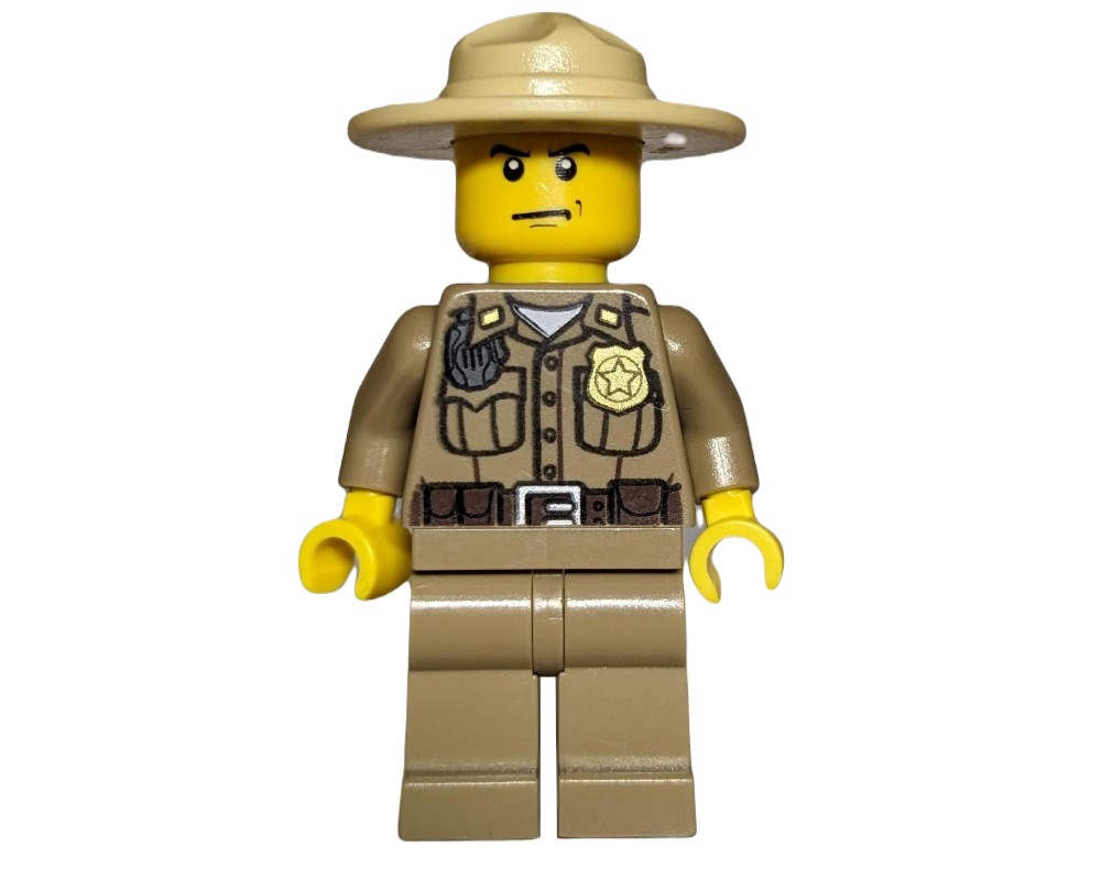 LEGO Set fig-007405 Forest Police / Ranger, Dark Tan Shirt with Radio ...
