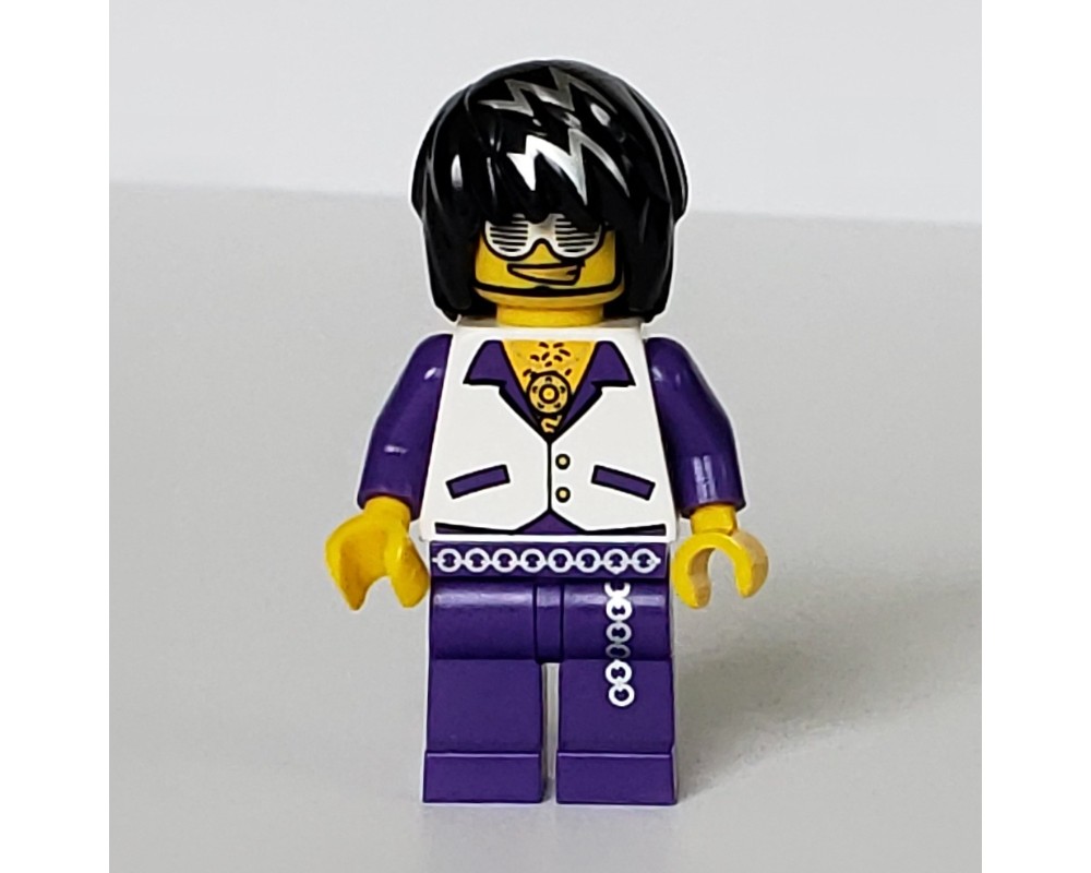LEGO Set fig-007454 Musician, Man, White Vest over Dark Purple Shirt ...
