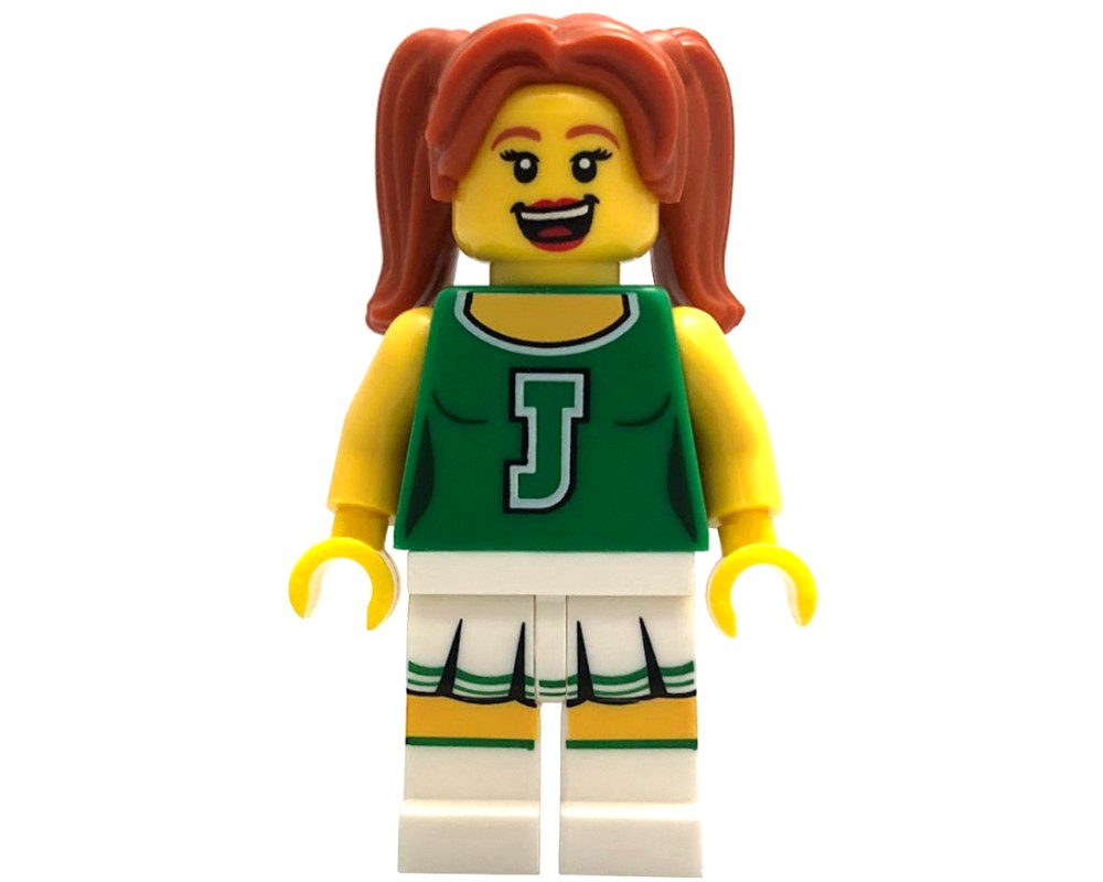 LEGO Set fig-007457 Cheerleader, Green, 'J' on Uniform | Rebrickable ...