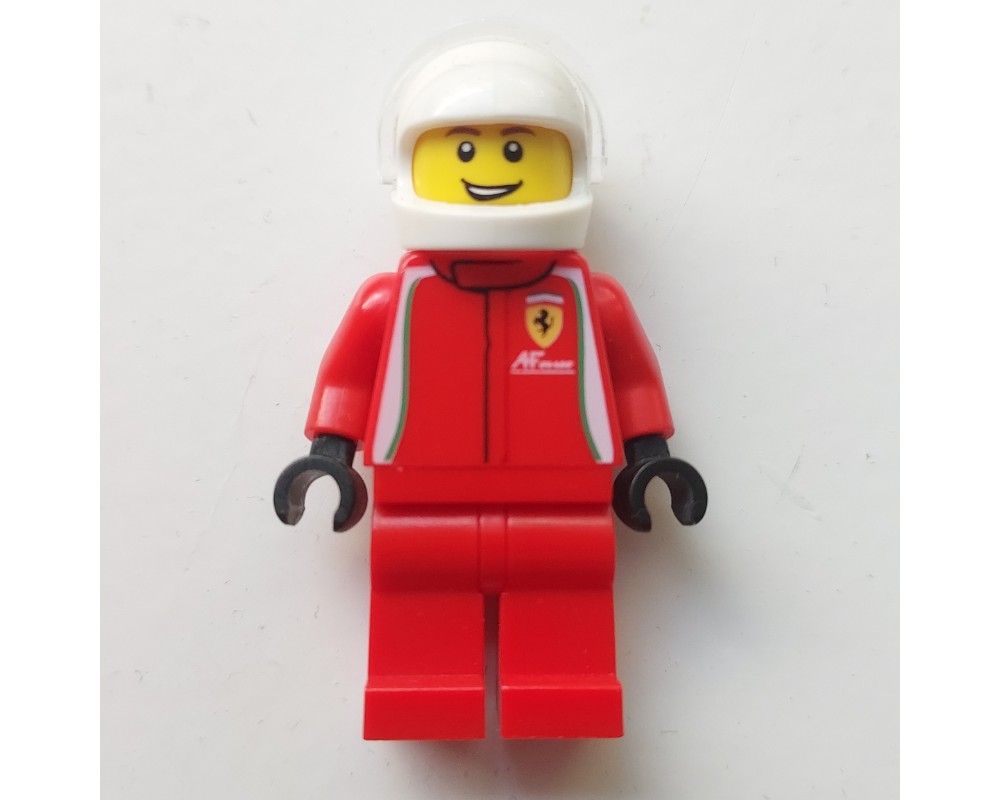 LEGO Set fig-007502 Race Driver, Red Torso, Red Legs, White Helmet ...