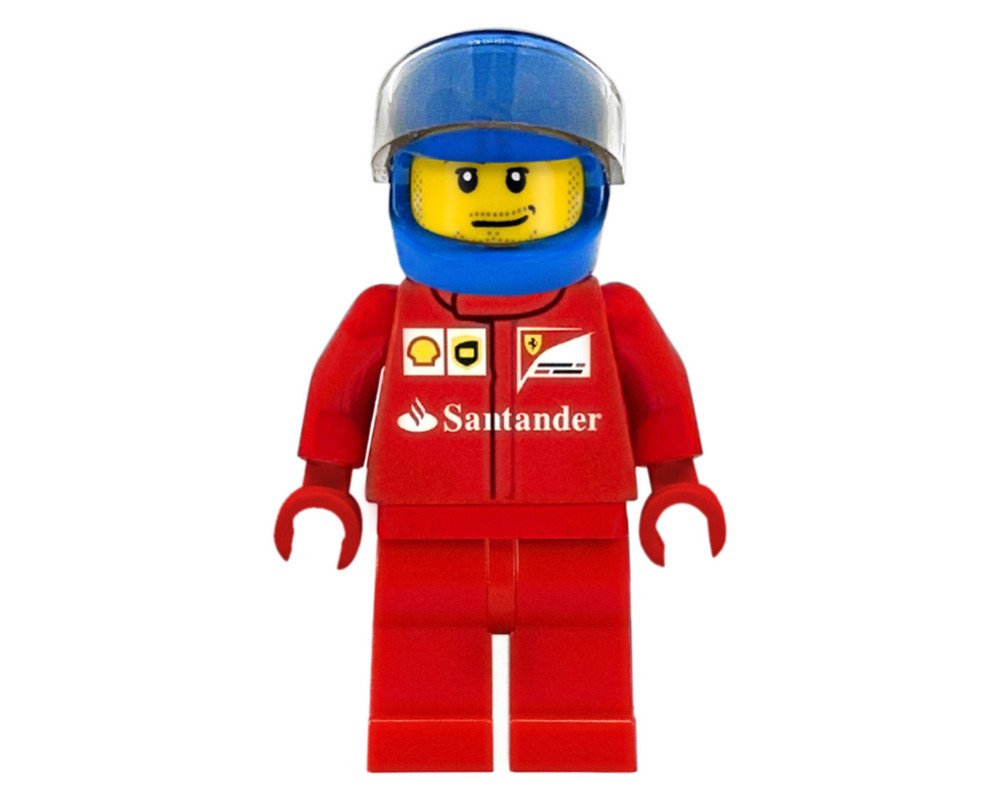 LEGO Set fig-007509 Race Driver, Red Torso, Red Legs, Blue Helmet ...