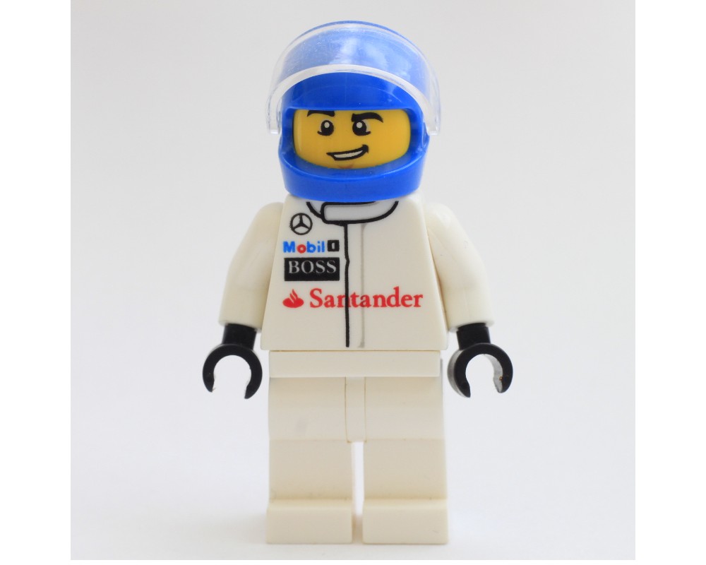 LEGO Set fig-007538 Race Driver, White Torso, White Legs, Blue Helmet ...