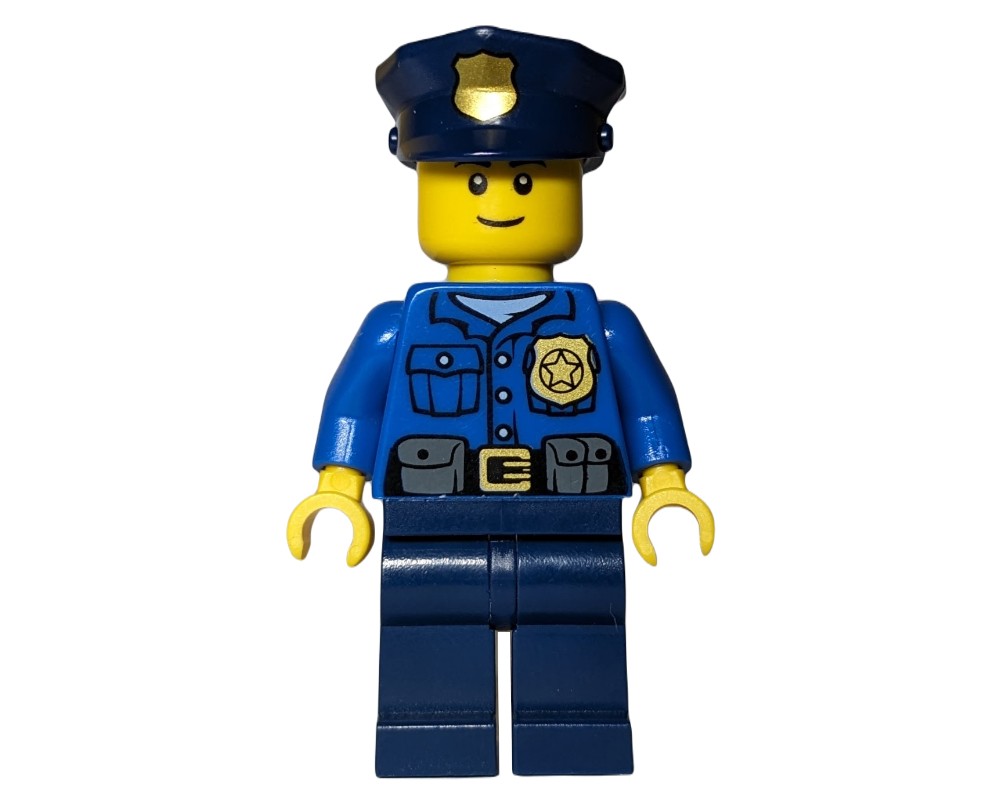 LEGO Set fig-007583 Policeman, Blue Shirt with Badge and Pouches, Dark ...