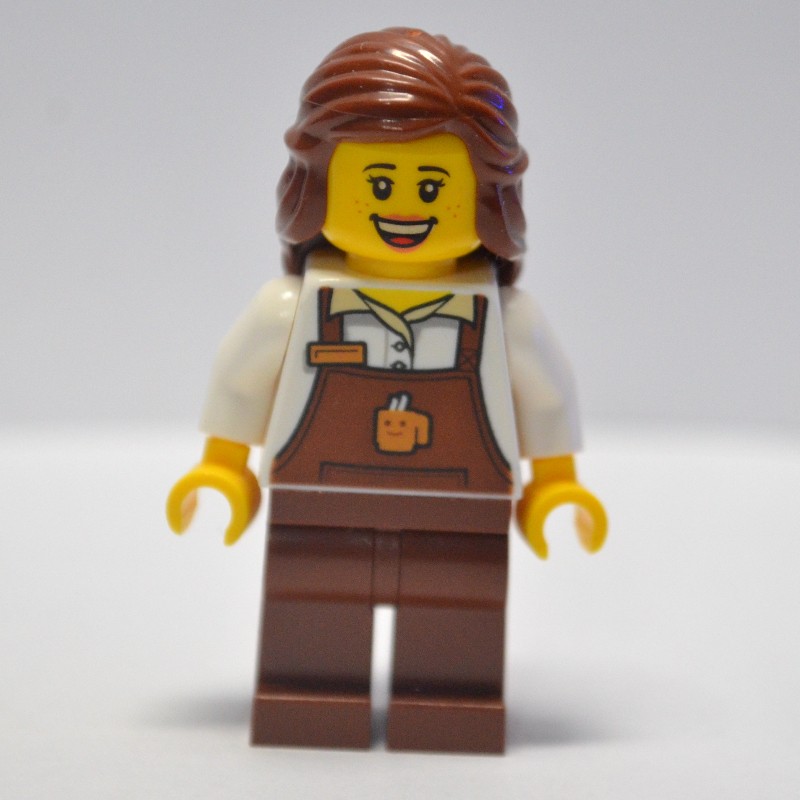 LEGO Set fig-007651 Barista, White Torso, Reddish Brown Apron (2018 ...