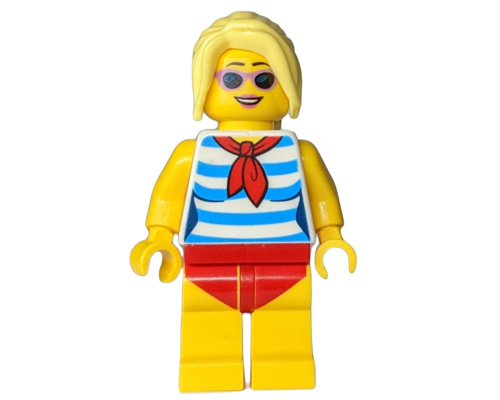 LEGO Set fig-007662 White Torso, Yellow Legs, Bright Light Yellow Hair ...